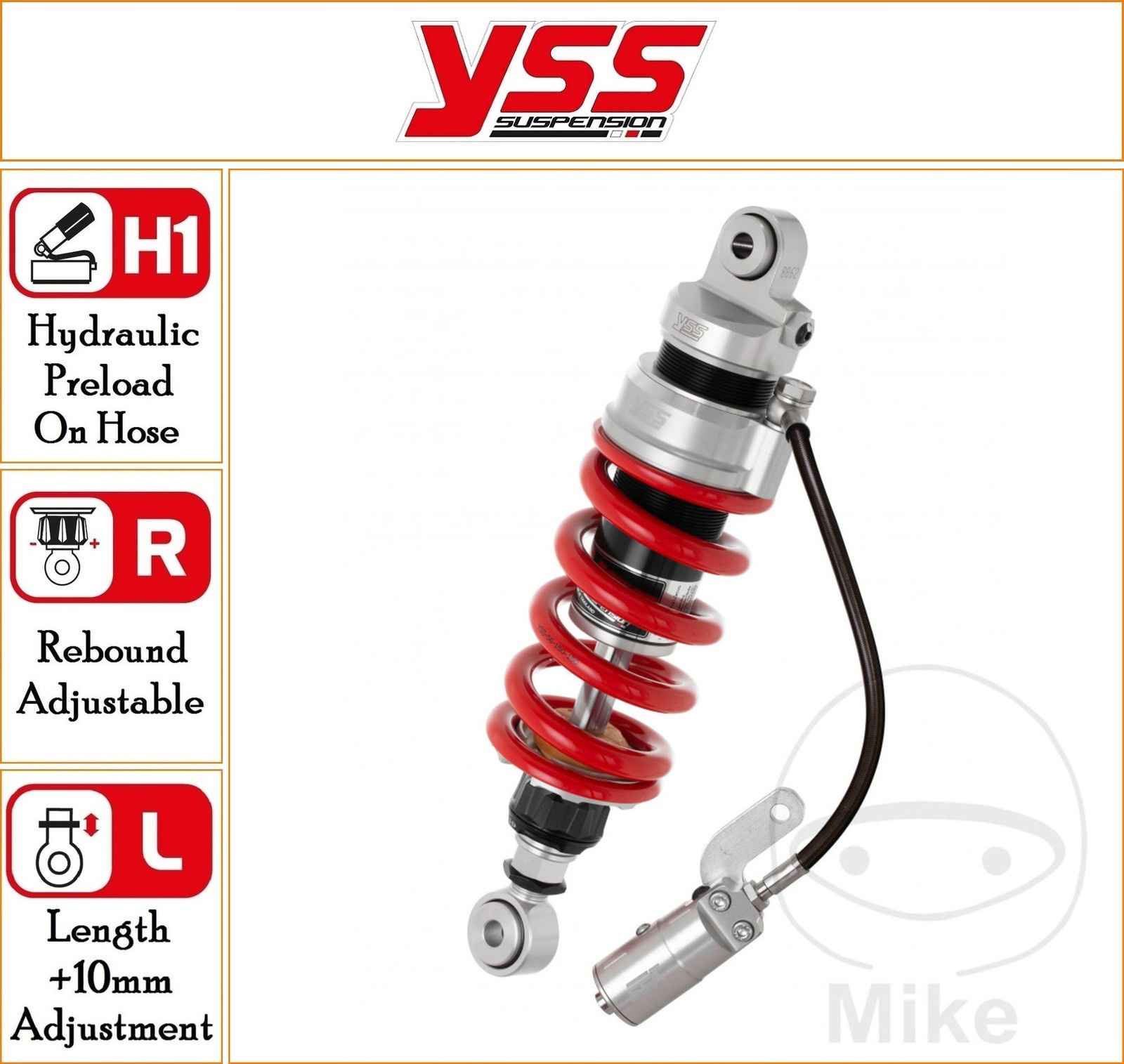 YSS 300 mm Standard Rear Mono Emulsion Gas Shock Top Line | WizBiz