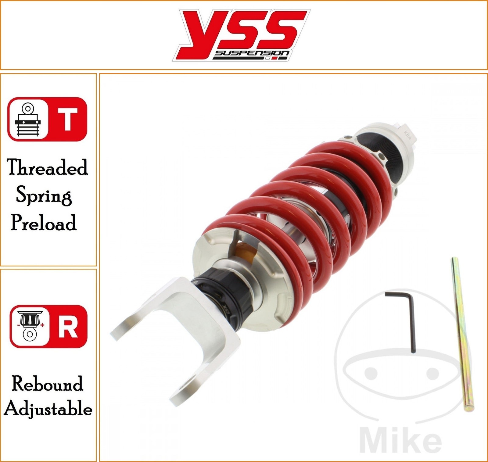 YSS 305 mm Standard Rear Mono Emulsion Gas Shock Top Line | WizBiz