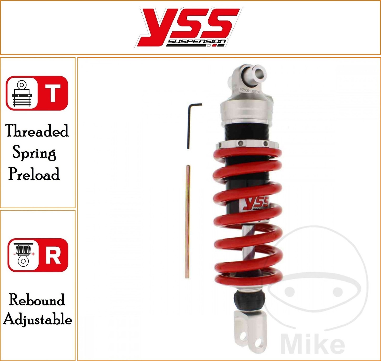 YSS 325 mm Standard Rear Mono Emulsion Gas Shock Top Line | WizBiz