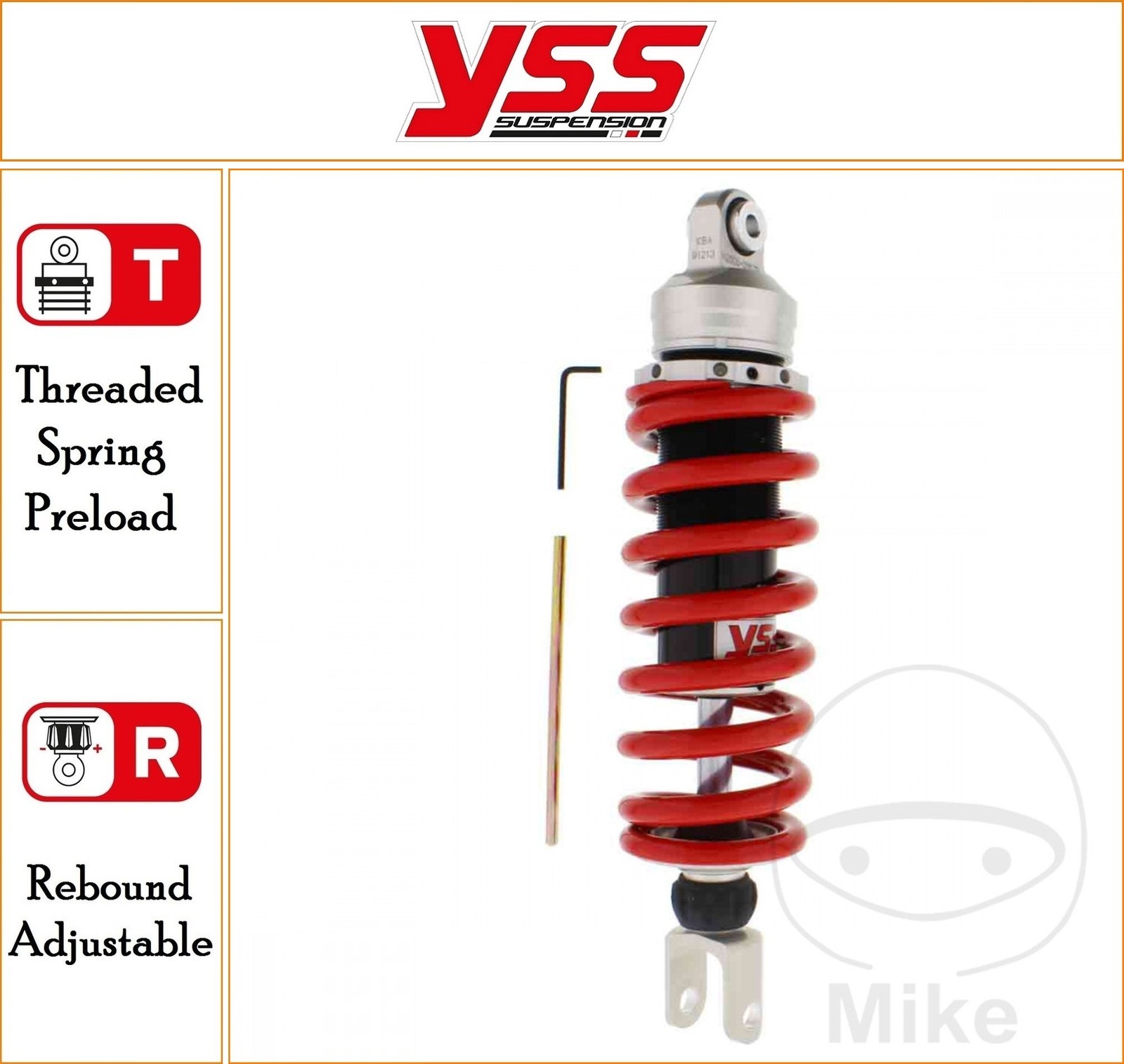 YSS 355 mm Standard Rear Mono Emulsion Gas Shock Top Line | WizBiz