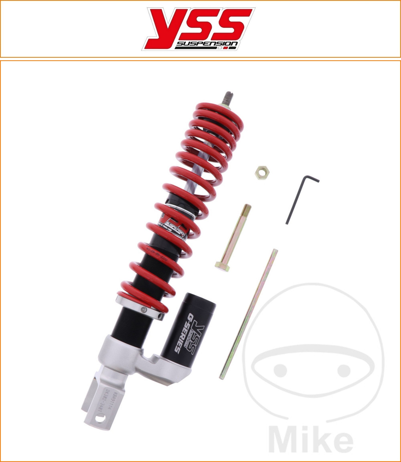 YSS 340 mm Standard Rear Mono Scooter Gas Shock With Piggy Back ...