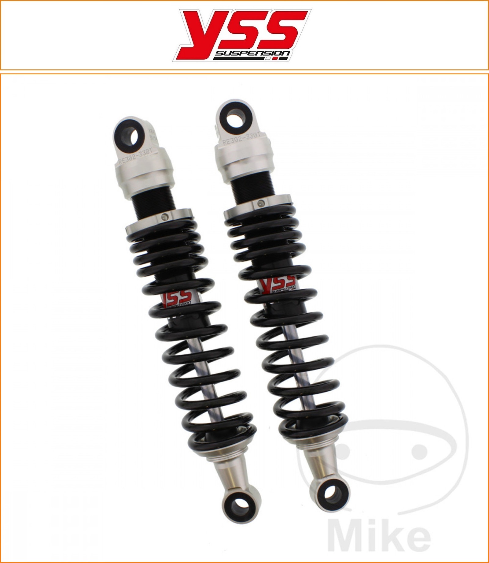 YSS 330 mm Standard Rear Twin Emulsion Gas Shock Eco Line | WizBiz