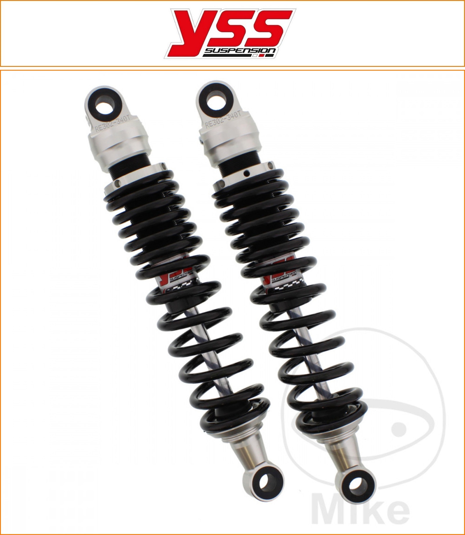 YSS 340 mm Standard Rear Twin Emulsion Gas Shock Eco Line | WizBiz