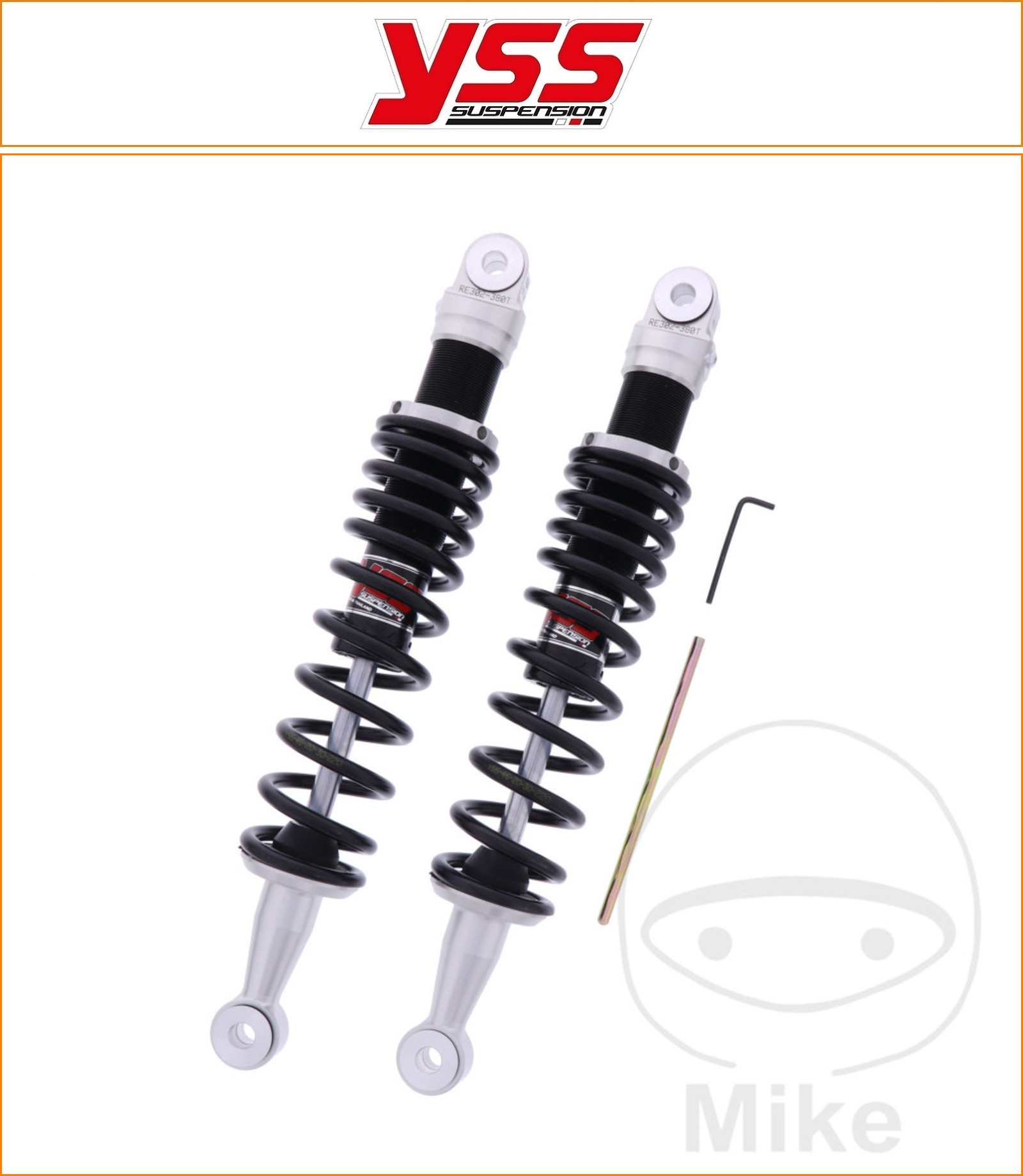 YSS 380 mm Standard Rear Twin Emulsion Gas Shock Eco Line | WizBiz
