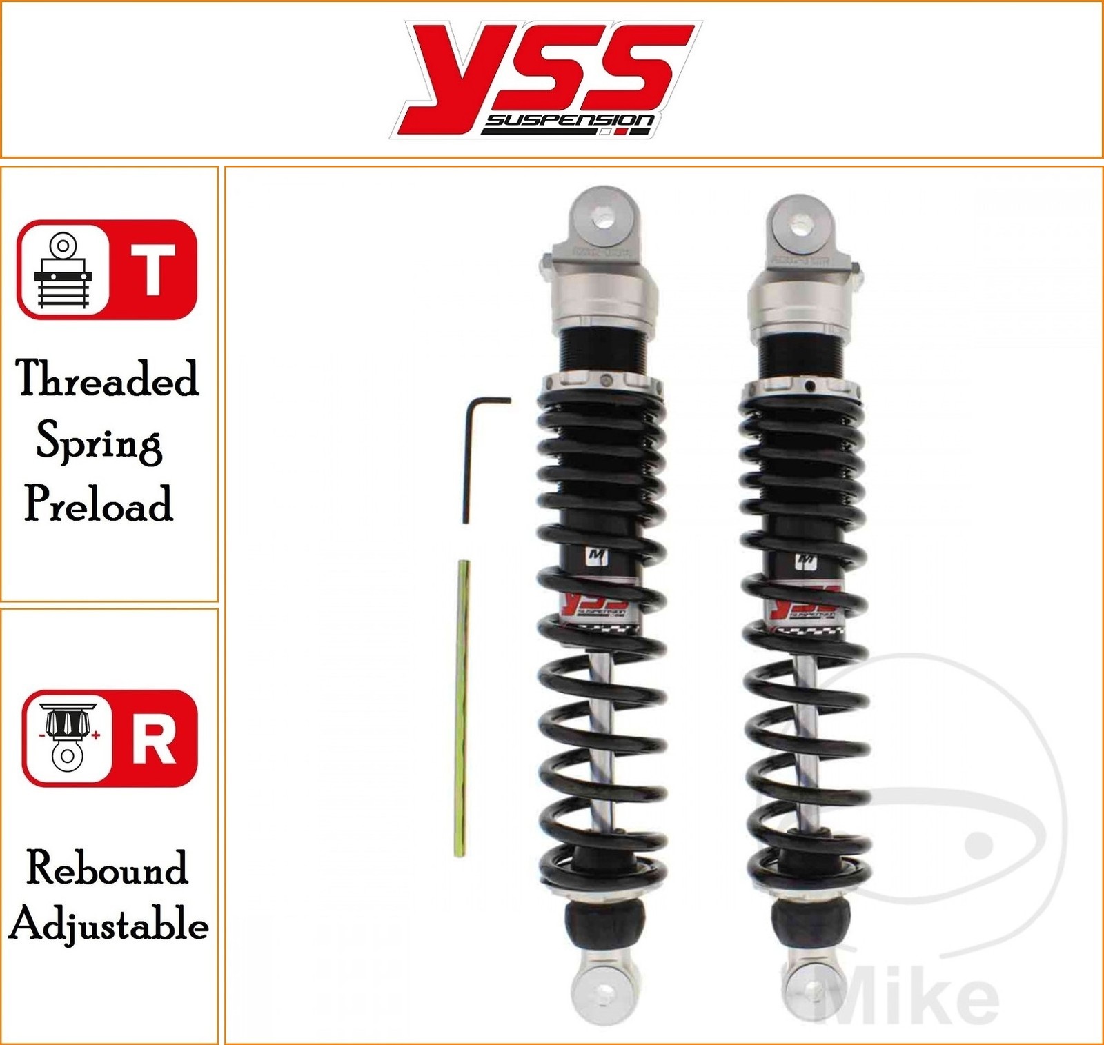 YSS 370 mm Standard Rear Twin Emulsion Gas Shock Top Line | WizBiz