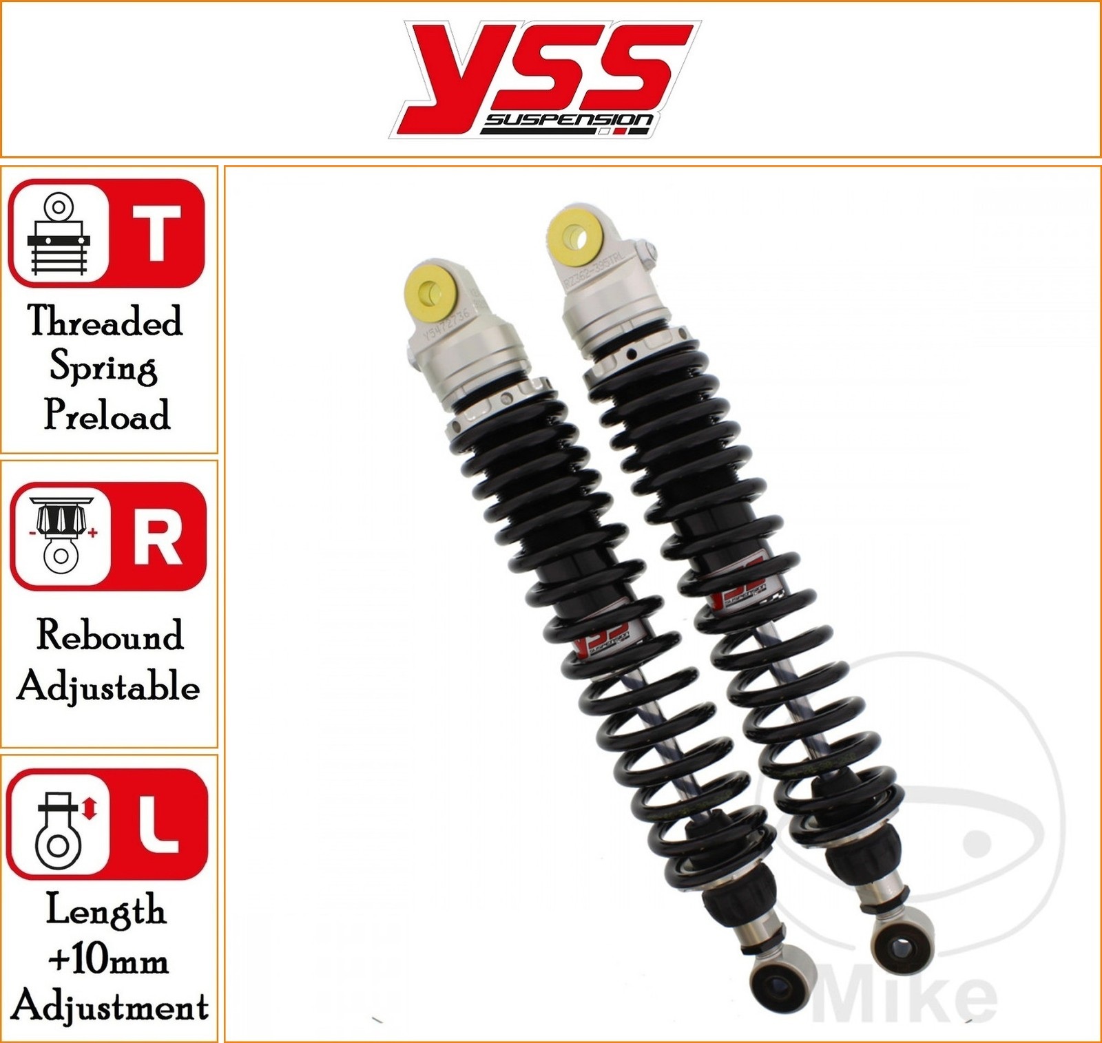 YSS 395 mm 20 mm Lower Rear Twin Emulsion Gas Shock Top Line | WizBiz