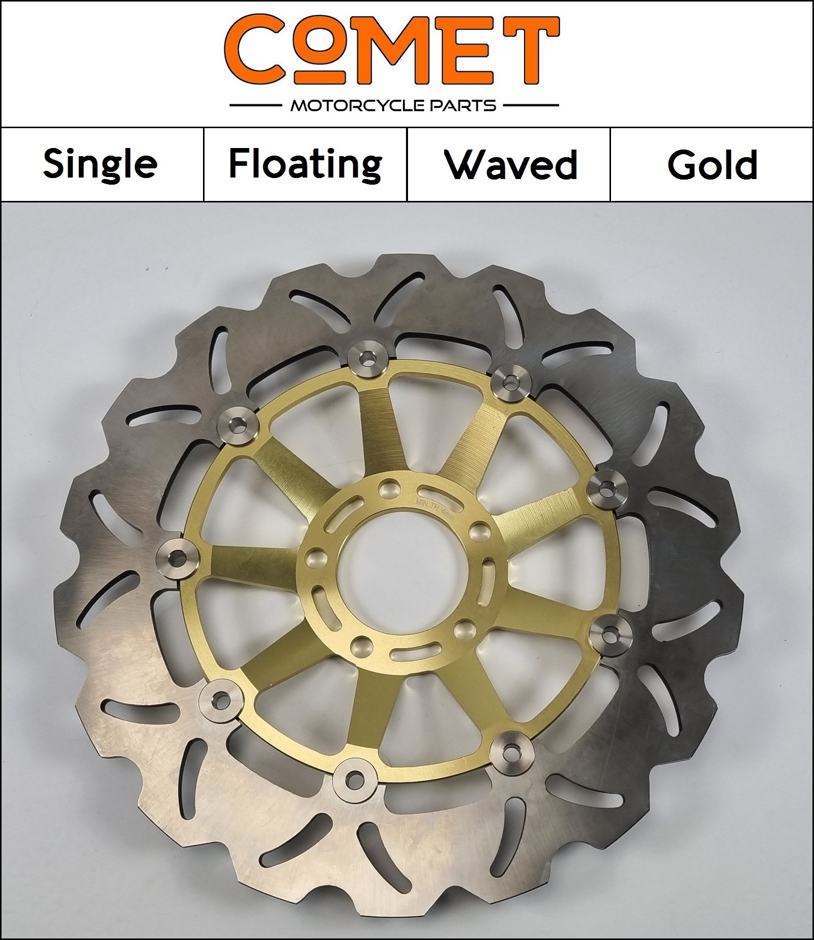 Front Comet WF Series Wavy Gold Brake Disc | WizBiz