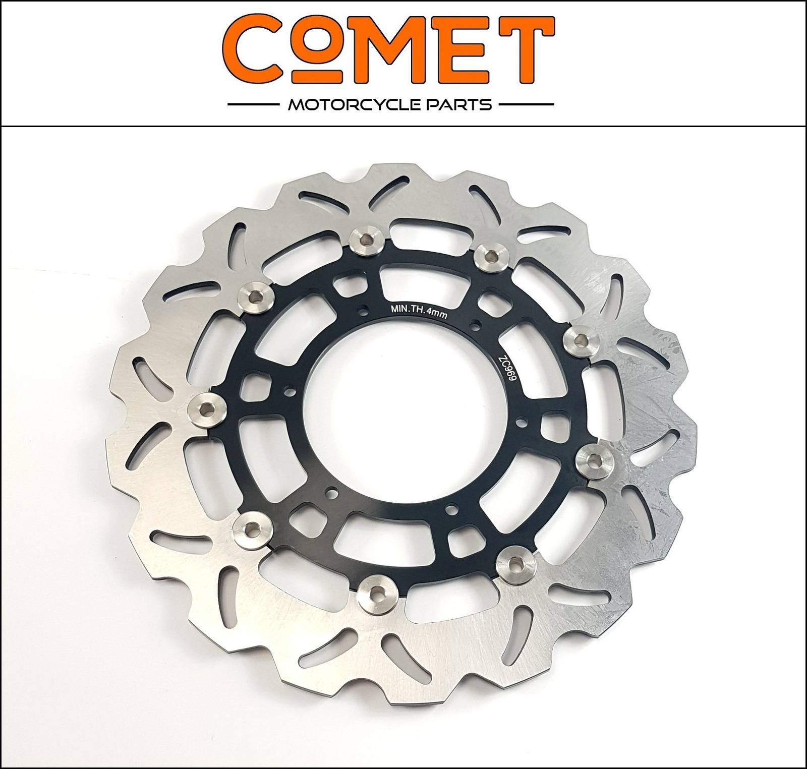 Front Comet WF Series Wavy Black Brake Disc | WizBiz