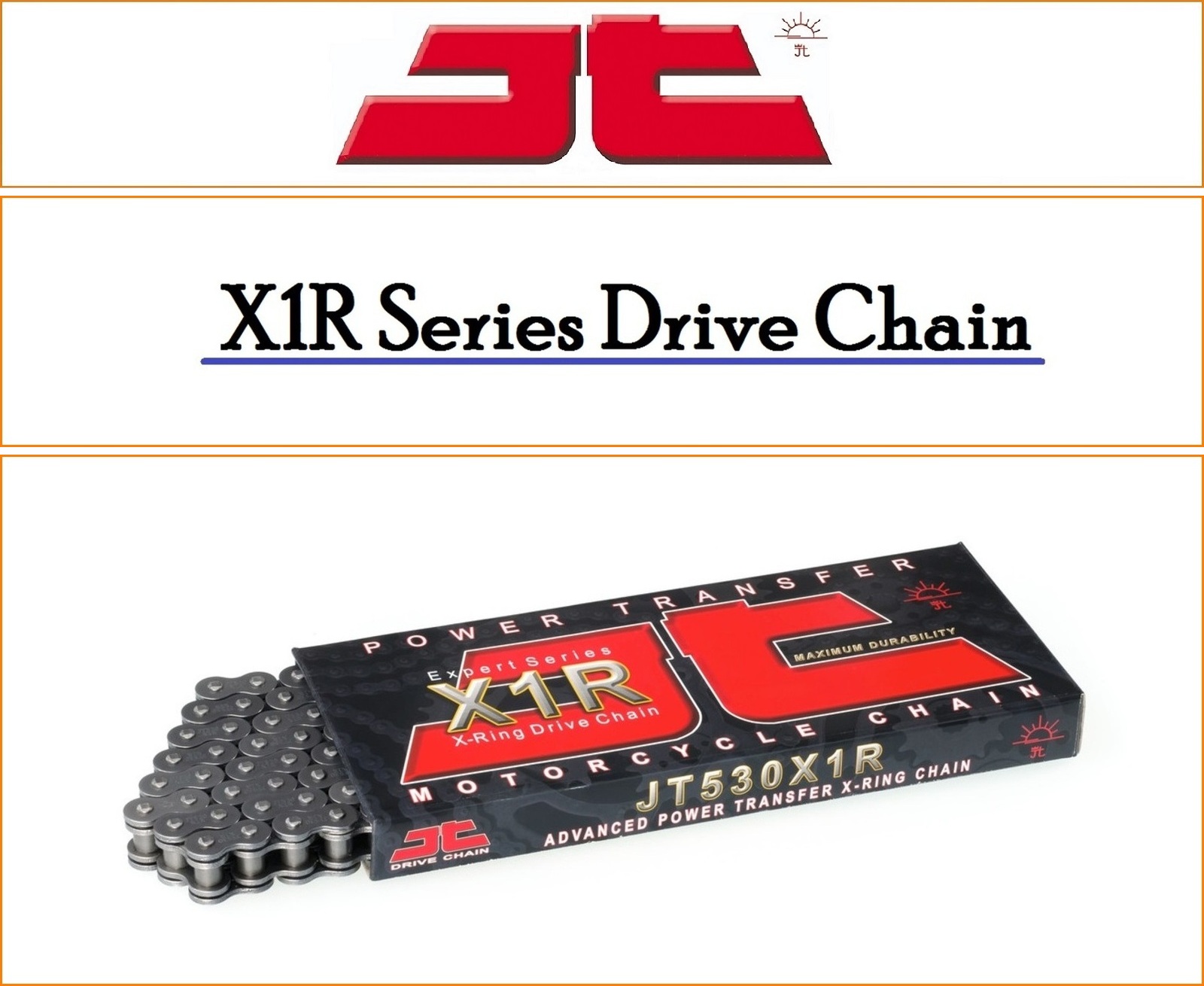 Chain and Sprocket Kit With a JT X1R 530 Pitch 102 Link Steel Chain ...